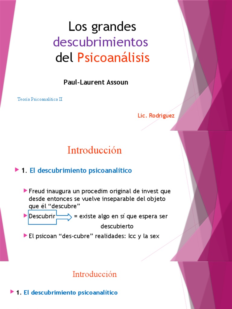 LAZZINI. Los Grandes Descubrimientos Del Psicoanálisis | PDF | Neurosis | Psicoanálisis