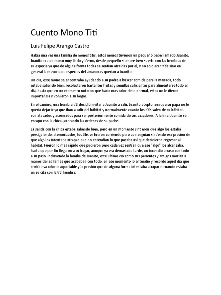 Cuento Mono Titi | PDF