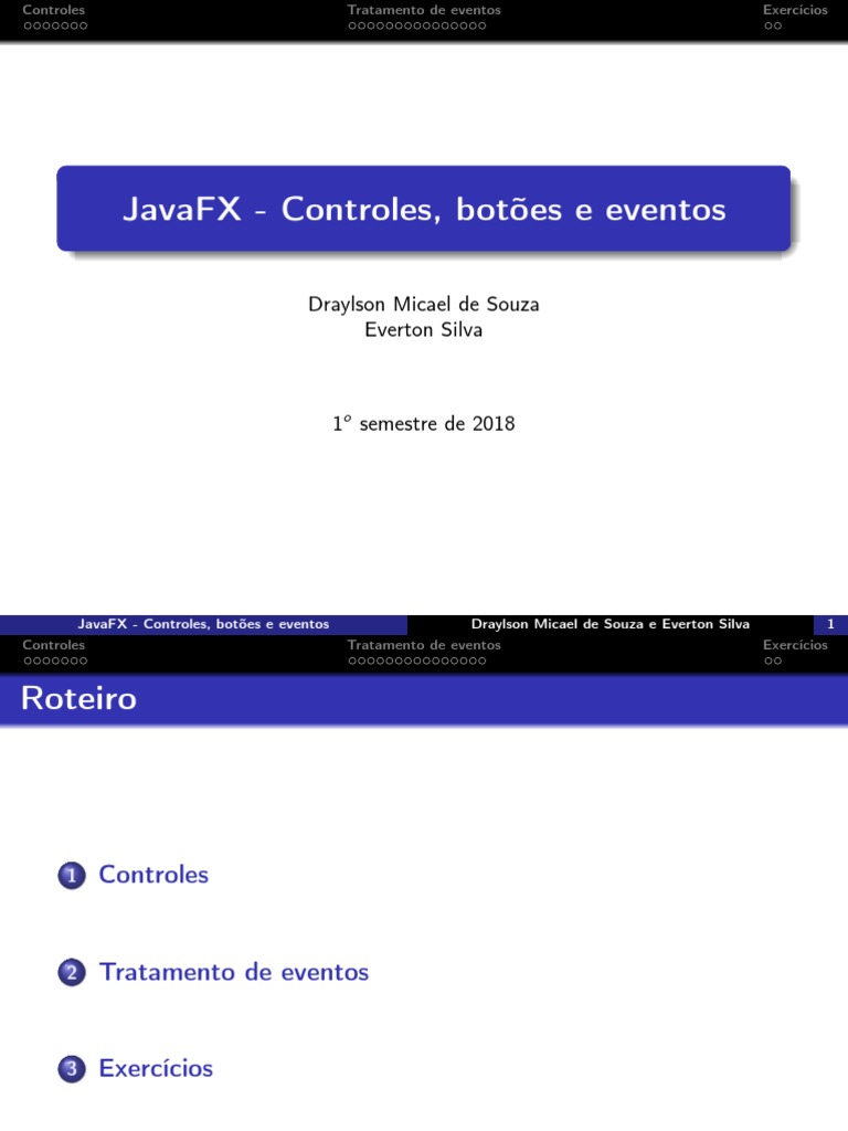JavaFX - Controles, Botoes e Eventos | PDF | Classe (programação de ...