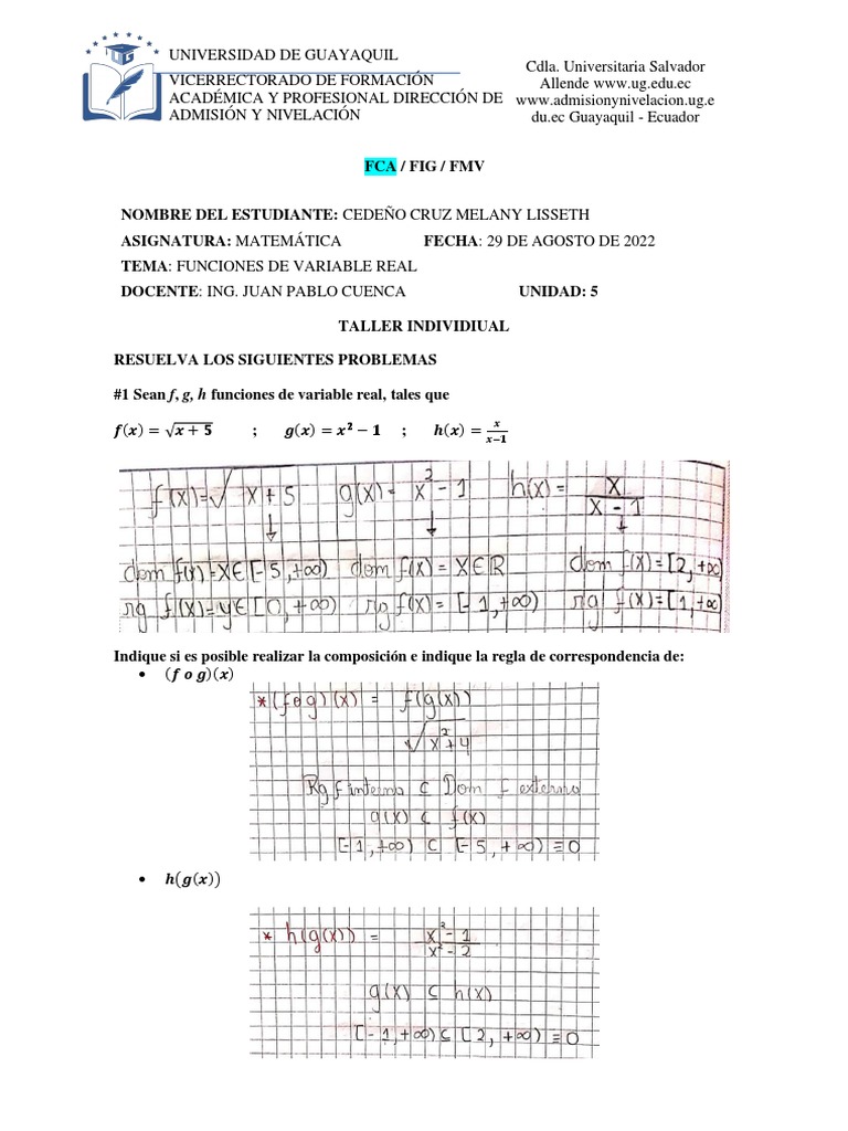 Ti - Ejercicios Composición y Función Inversa | PDF