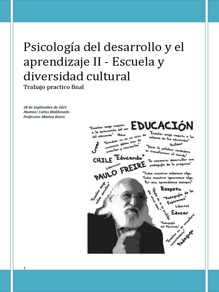 Maldonado-Trabajo Final Psicología Del Desarrollo y El Aprendizaje II - Escuela y Diversidad ...