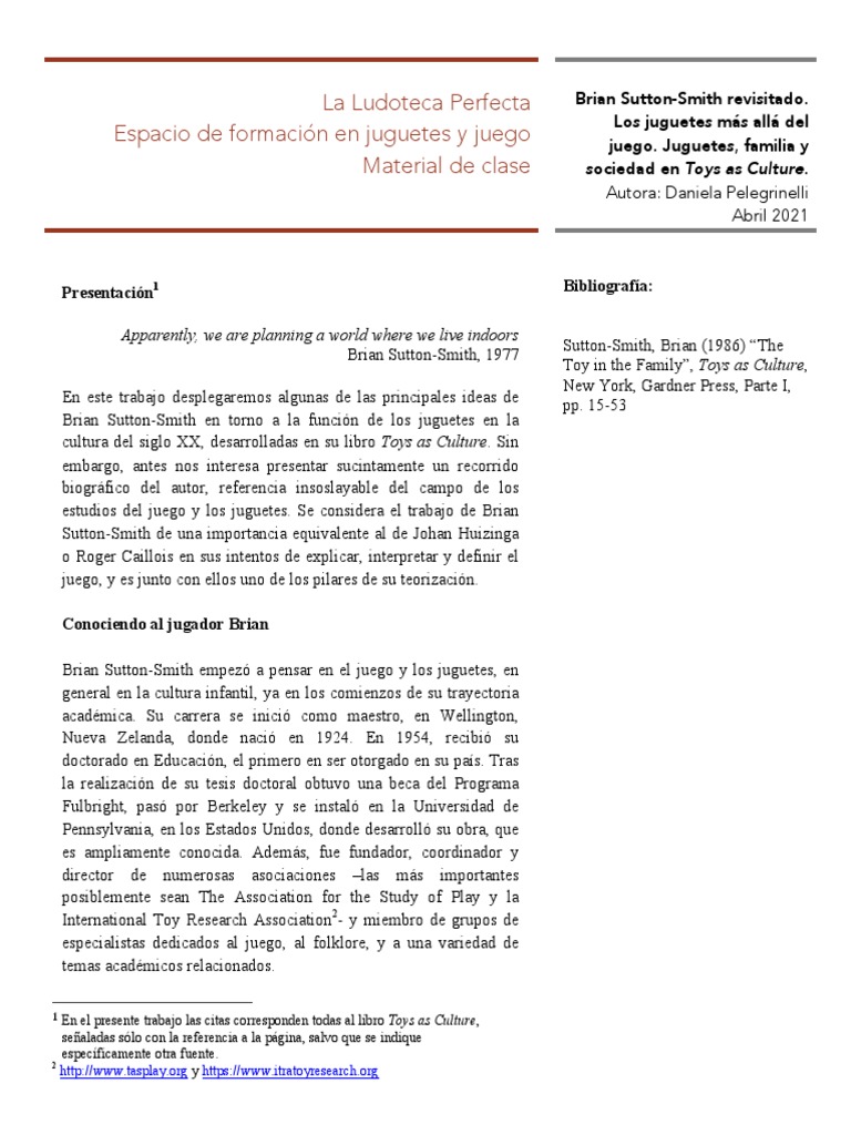 Sutton-Smith - Toy As Culture | PDF | Familia | Juguetes