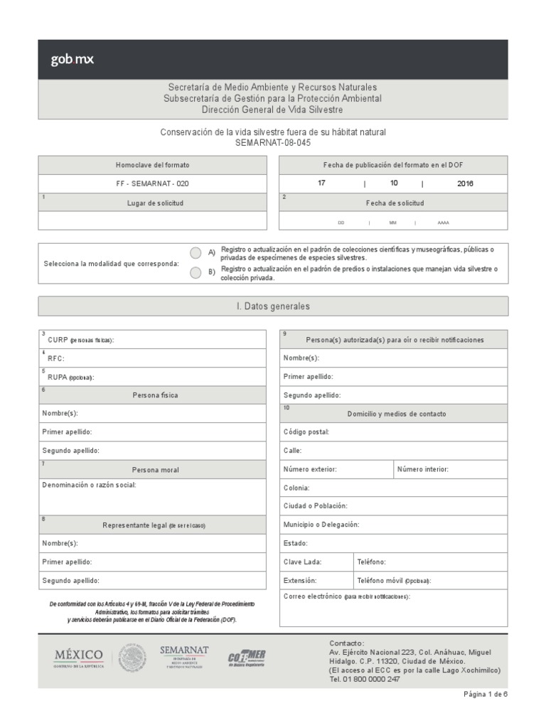 Ff-Semarnat-020-08-045-Ayb Editable | PDF