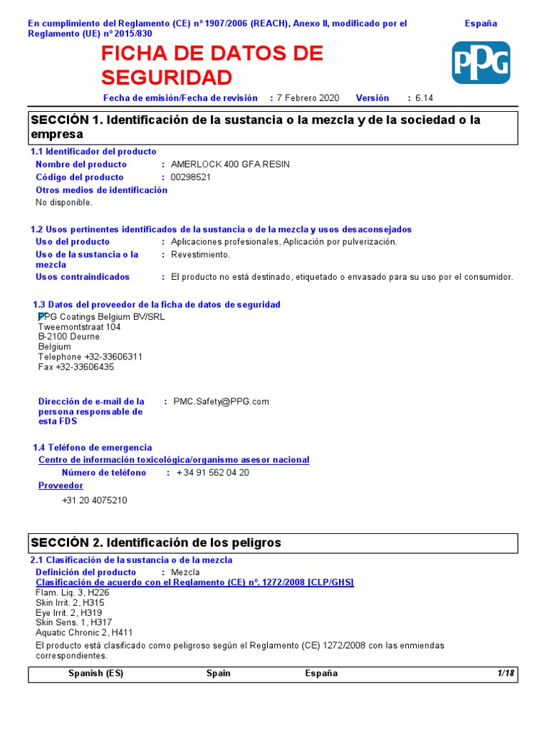 Amerlock 400 Sds | Descargar gratis PDF | Agua | Contaminación