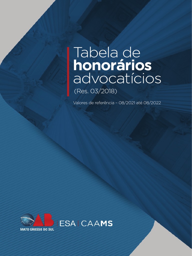 Tabela de honorários advocatícios da OAB/MS 2021-2022 | PDF | Advogado ...
