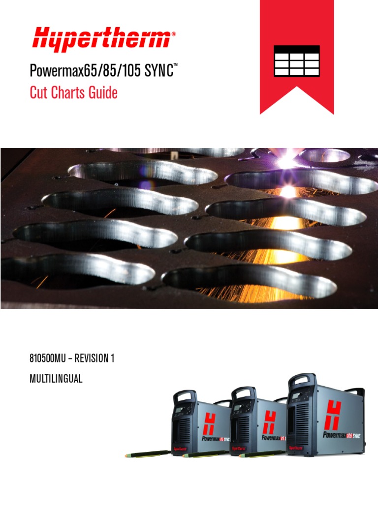 GDE 810500MU R1 Powermax SYNC Cut Charts | PDF | Electric Current | Steel