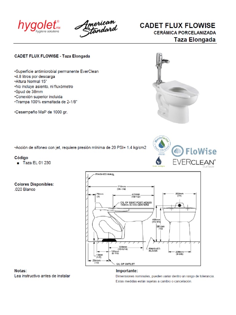 Ficha Cadet Flux Flowise Hygolet Pdf