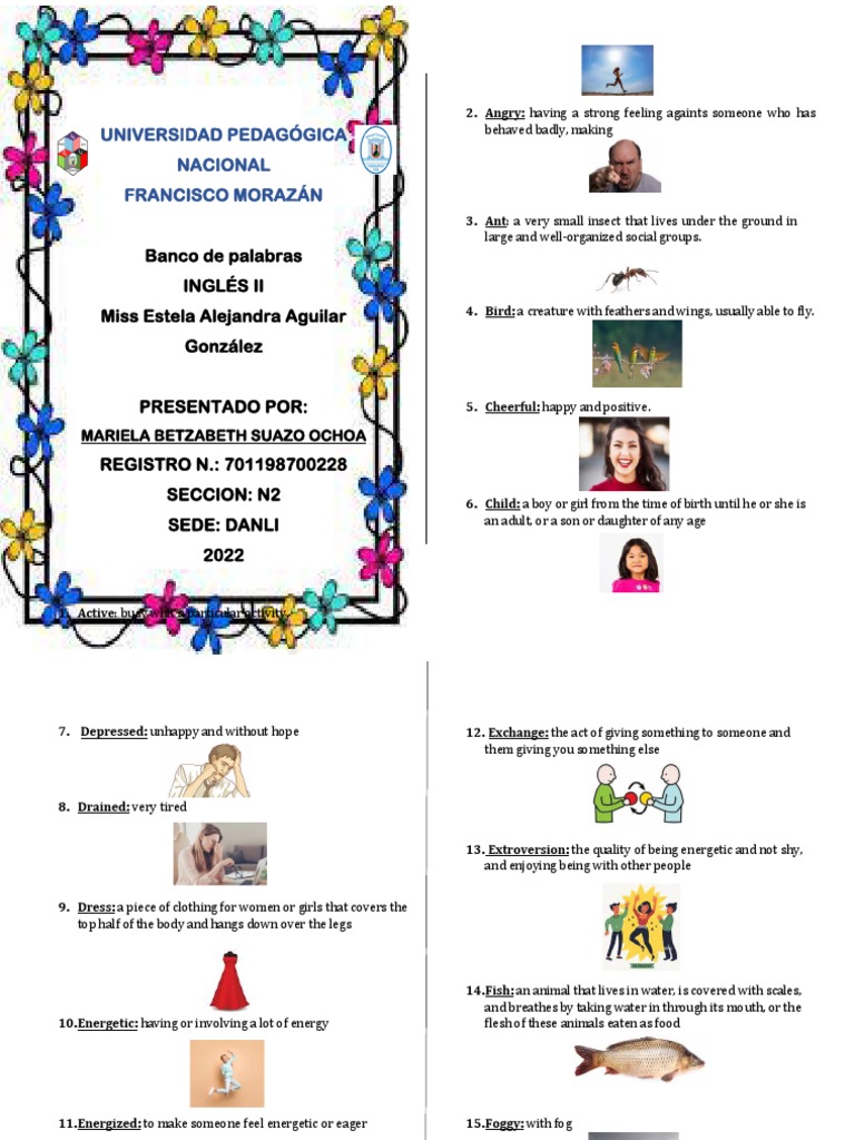 Banco de Palabras Ingles II | PDF