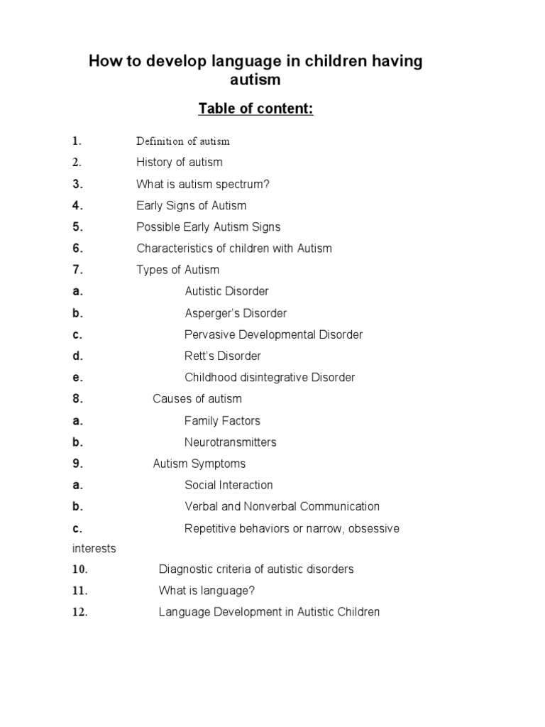 Language Development in Autism | PDF | Autism | Autism Spectrum