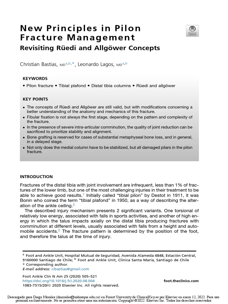 New Principles in Pilon Fractres Management | PDF | Anatomical Terms Of Location | Ankle