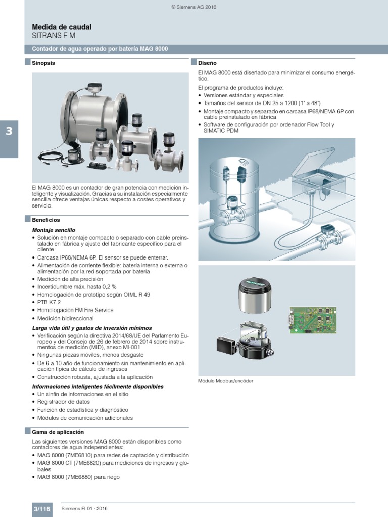 Catalogo Siemens Medidor de Flujo Mag 8000 | Descargar gratis PDF ...