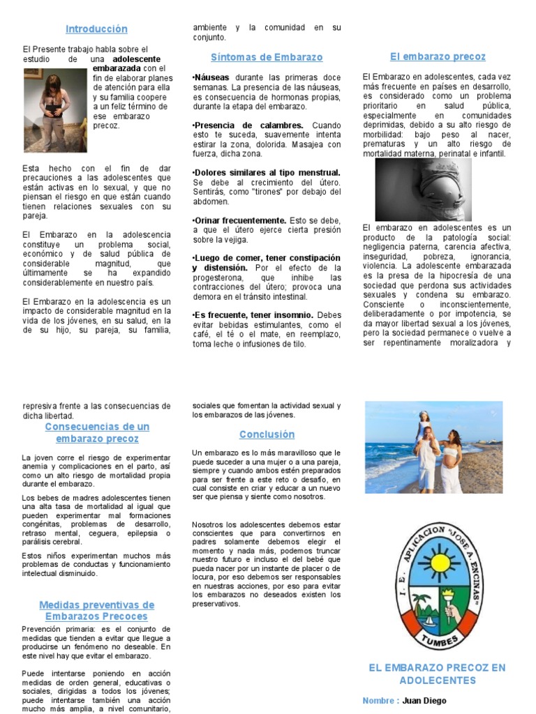 Triptico El Embarazo Precoz en La Adolescencia | PDF | El embarazo ... Triptico El Embarazo Precoz en La Adolescencia | PDF | El embarazo ...