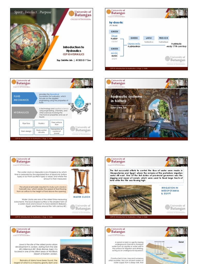 CEP10 Lec1 Introduction To Hydraulics | PDF | Fluid Mechanics | Hydraulics