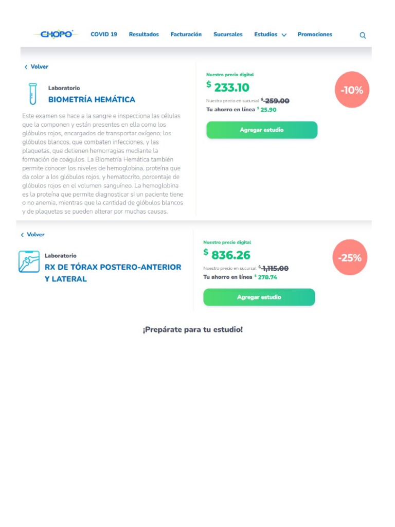 Cotización Laboratorios El Chopo | PDF