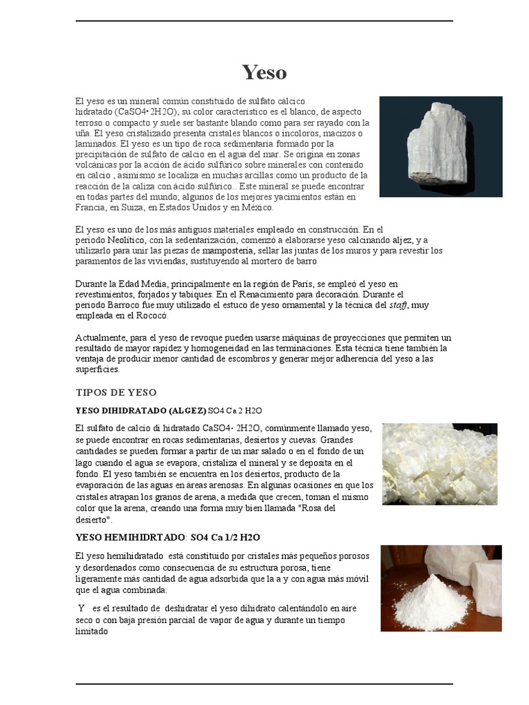 Yeso | PDF | Yeso | Sustancias químicas