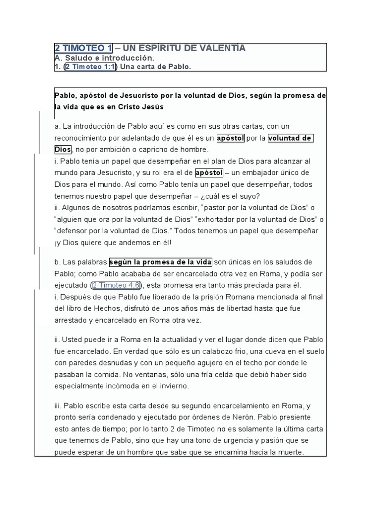 2 Timoteo 1 | PDF | Pablo el apóstol | Jesús