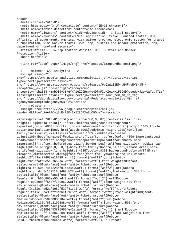 ESTA Status Summary - HTML | PDF | Languages | Foreign Language Studies