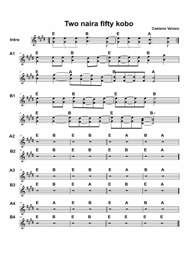 Caetano Veloso - Two Naira Fifty Kobo | PDF