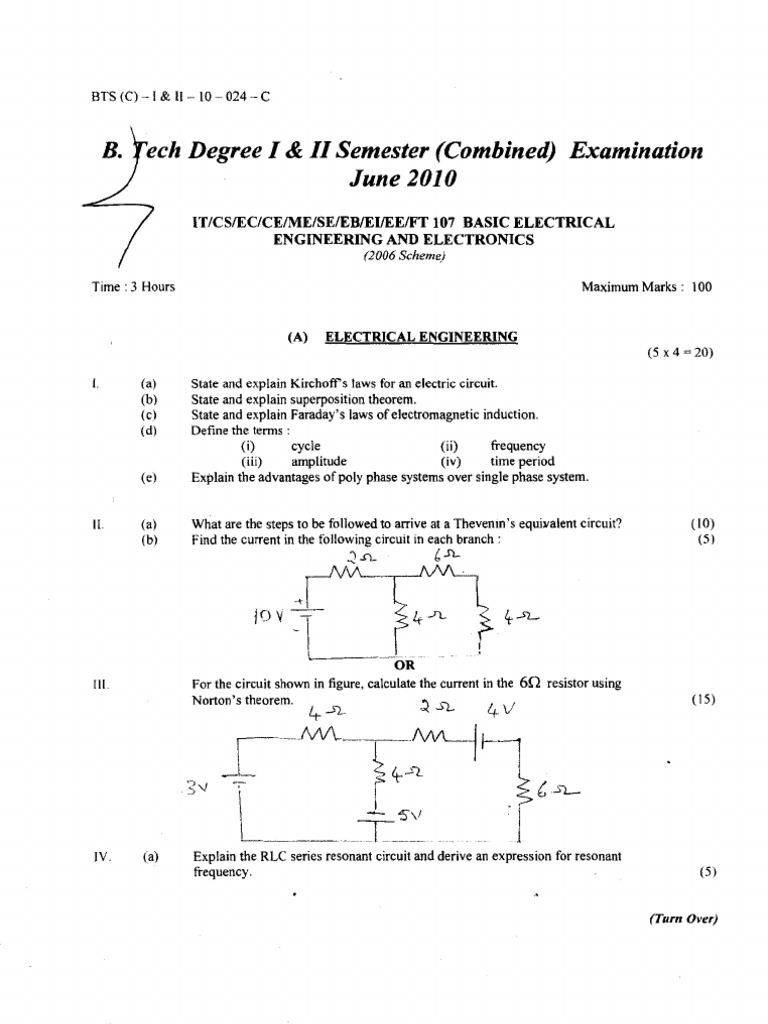 Cusat Ce s1s2 Question Paper | PDF