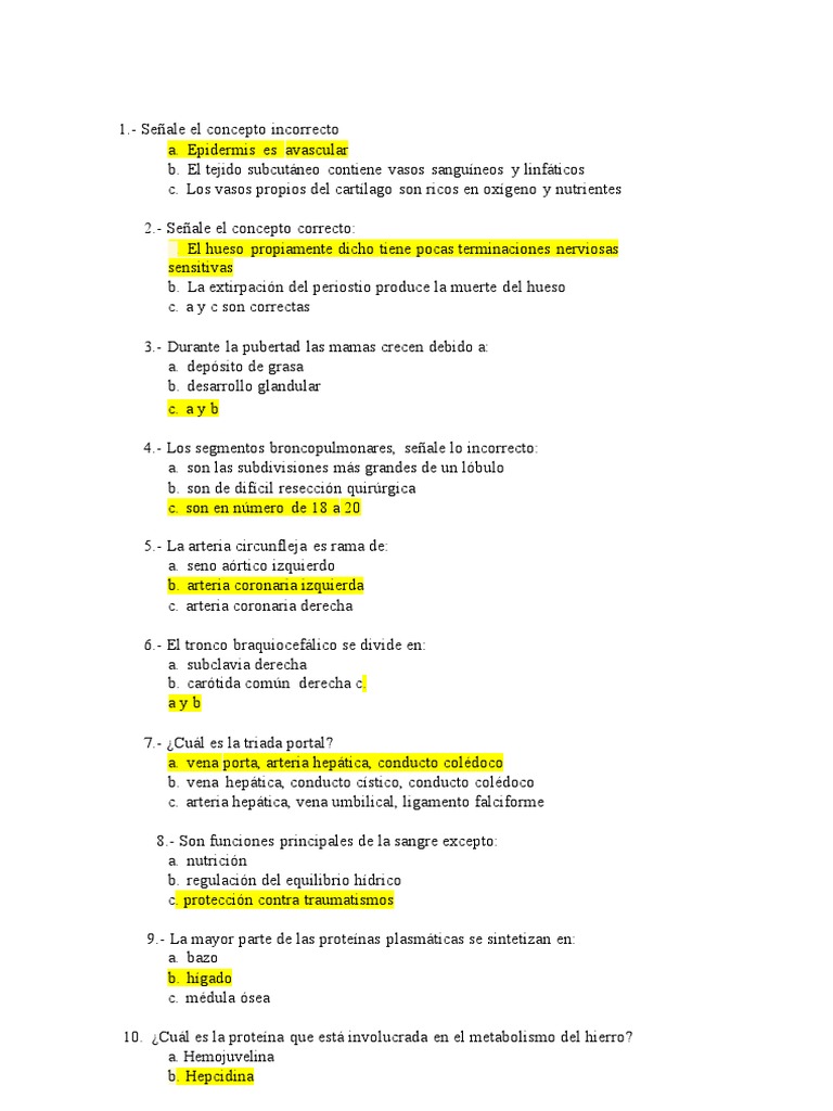 Cuestionario de Enfermería | PDF | Hígado | Especialidades Medicas