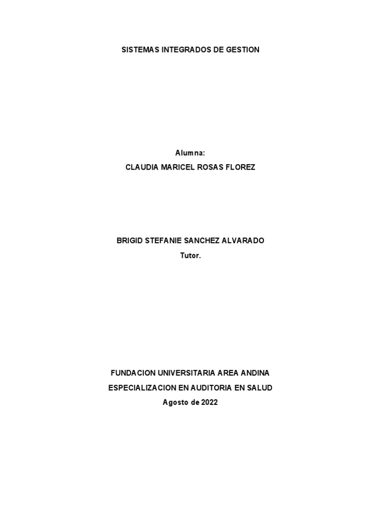 Sistemas Integrados De Gestion Pdf Auditoría Sistema De Manejo De