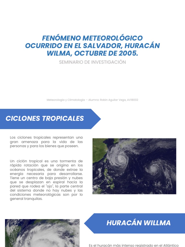 Huracán Wilma en El Salvador | PDF | Ciclones tropicales | Herida