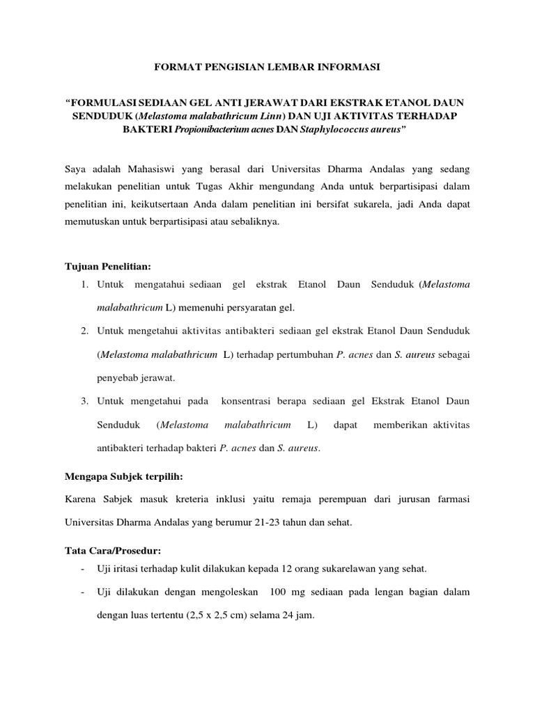 PSP & Informed Consent KEP FK Unand Denia-Dikonversi | PDF