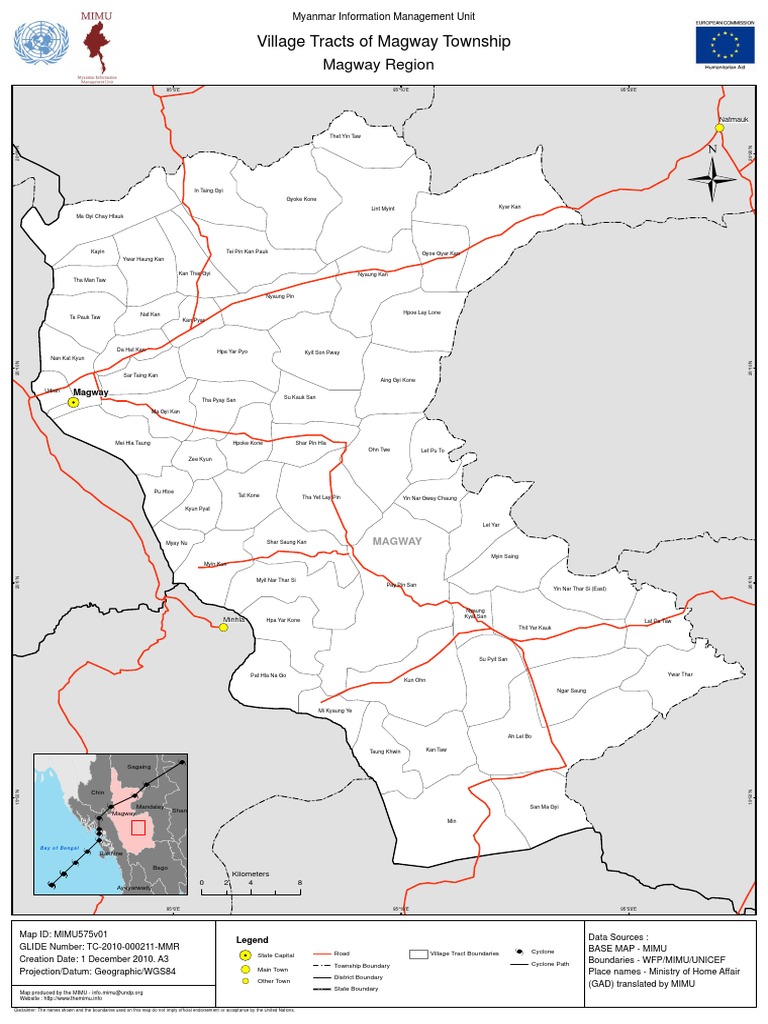 VT Map - Magway TSP - Magway - MIMU575v01 - 01dec10 - A3 | PDF | Myanmar