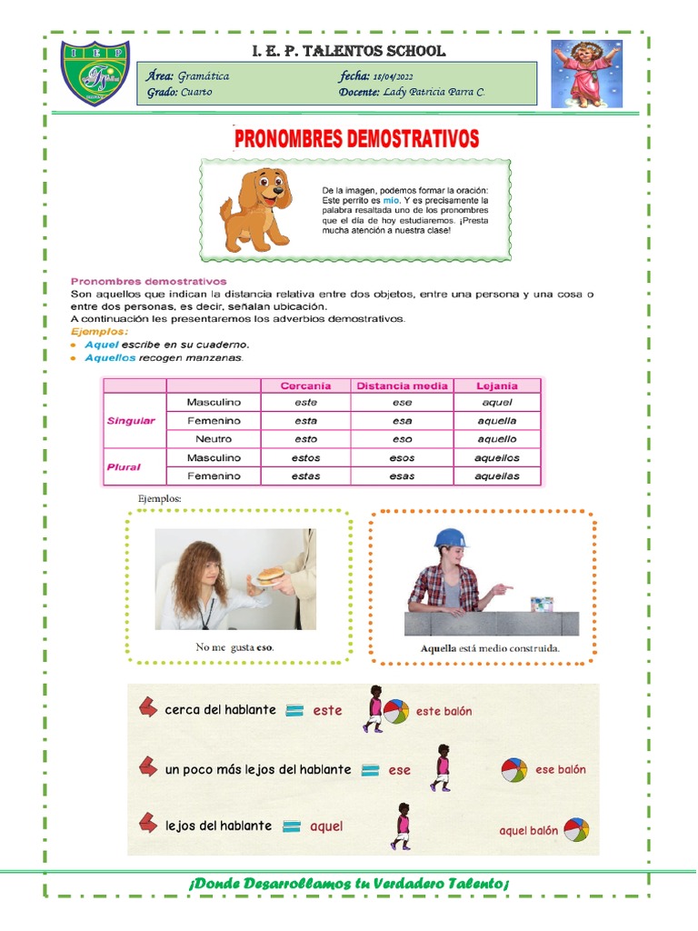 Pronombres Demostrativos | PDF