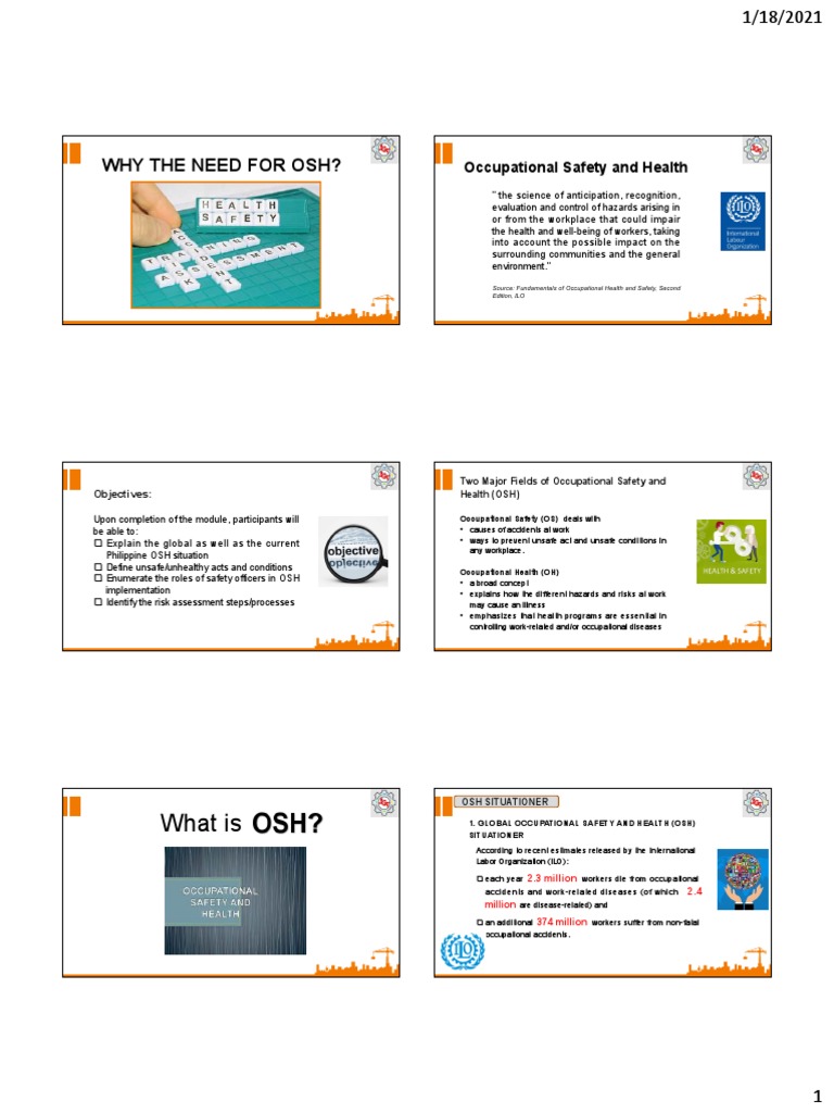 Module 1 OSH Framework, Situationer | PDF | Occupational Safety And Health | Employee Relations