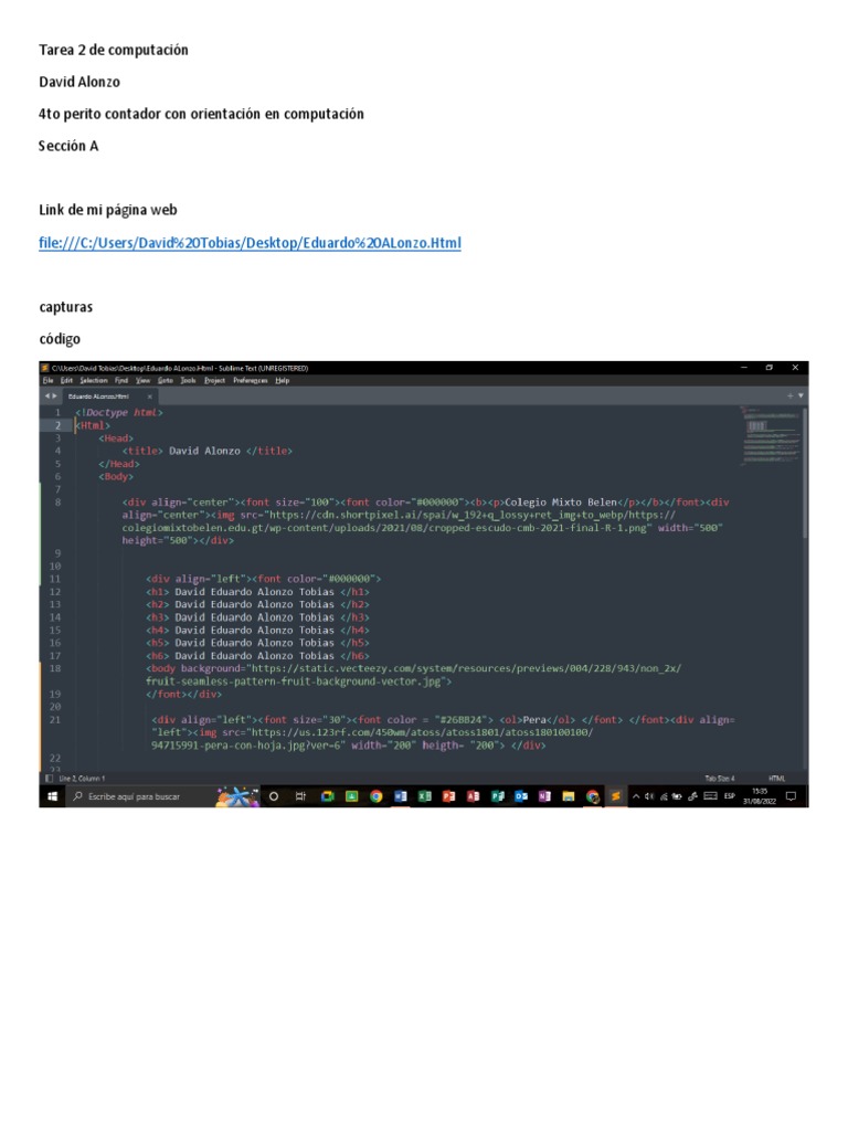 Tarea 2 de Computación | PDF