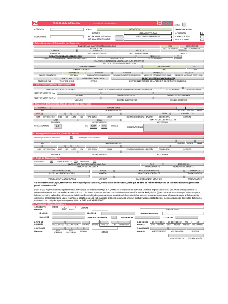 Afiliacion Pos Scotiabank Embarcadero 41 Club Regatas | PDF | Privacidad | Publicidad