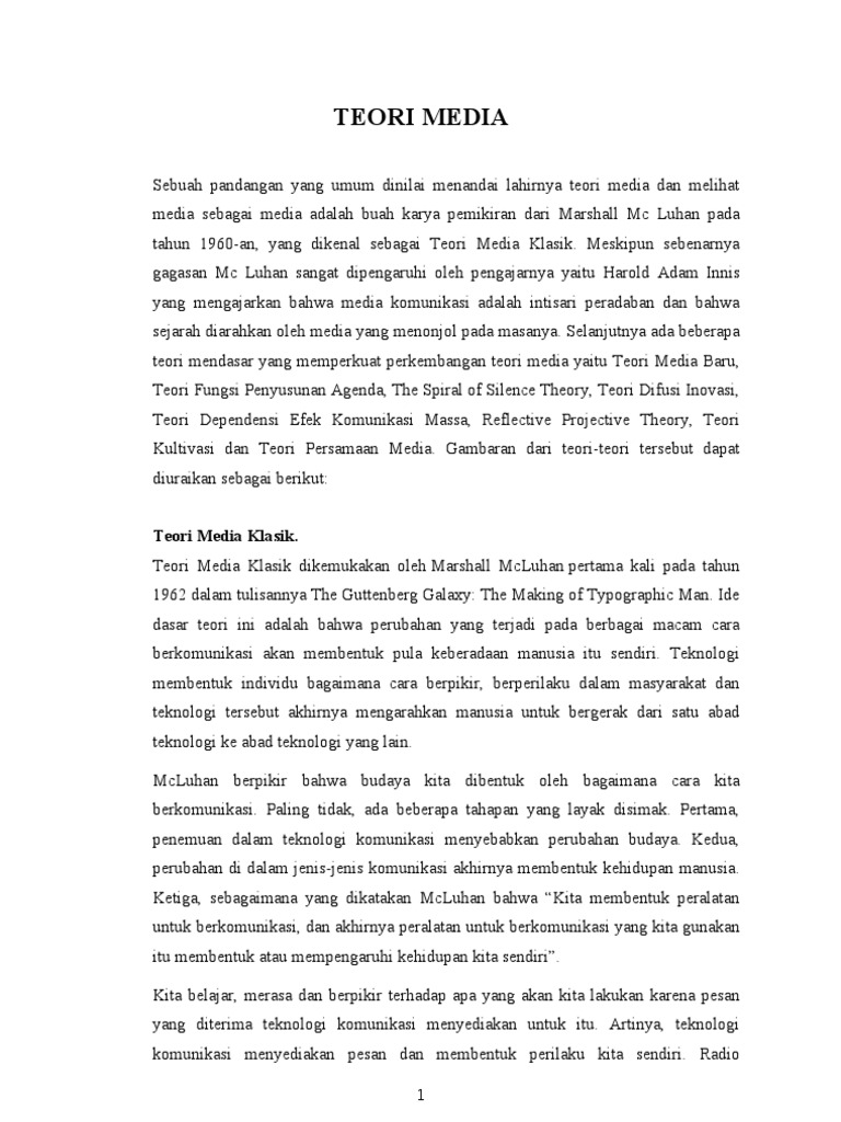Tugas Teori Media | PDF