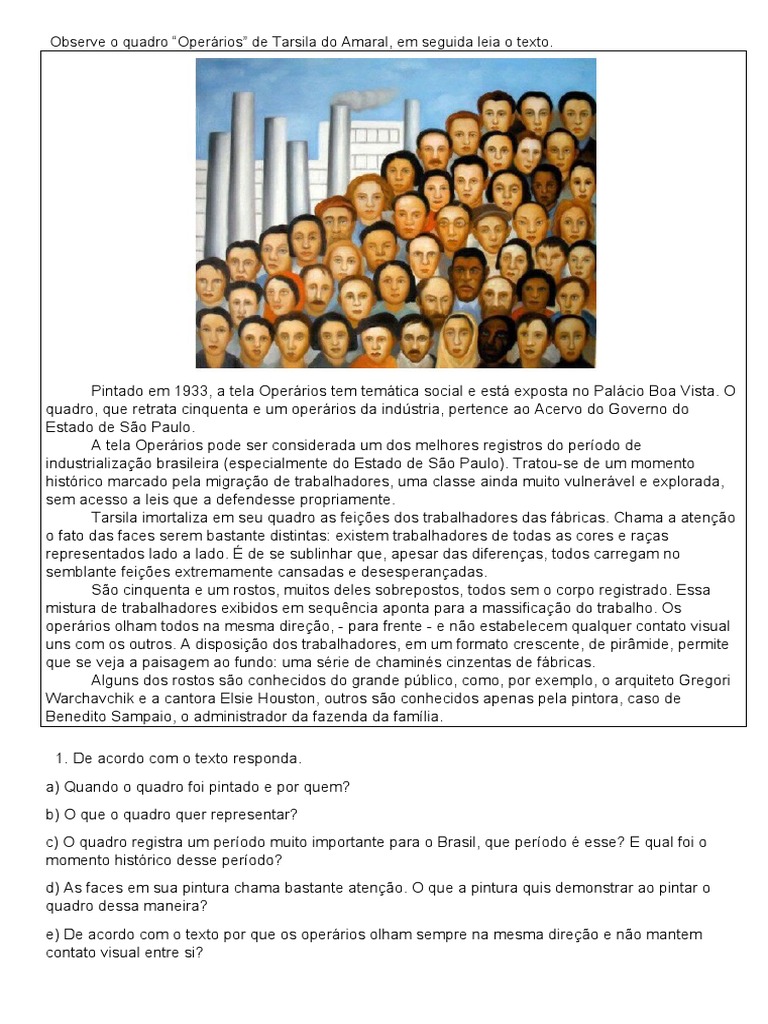 Tarsila do Amaral quadro Operários 51 trabalhadores indústria São Paulo ...
