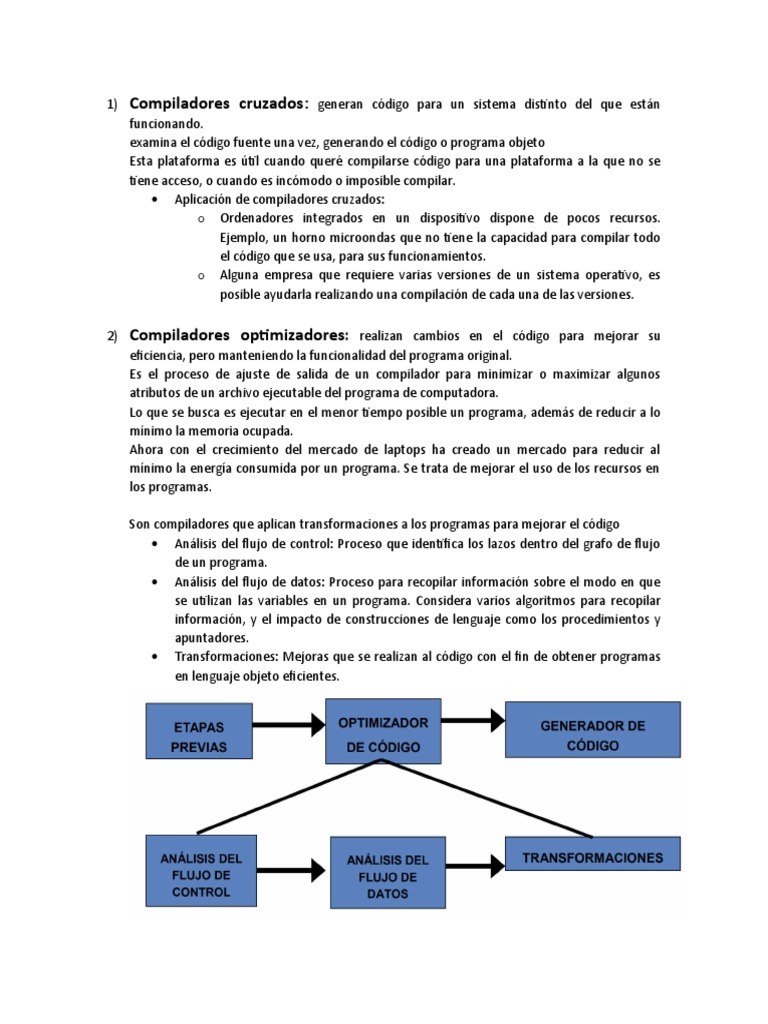 Tipos de Compiladores | PDF | Compilador | Programa de computadora