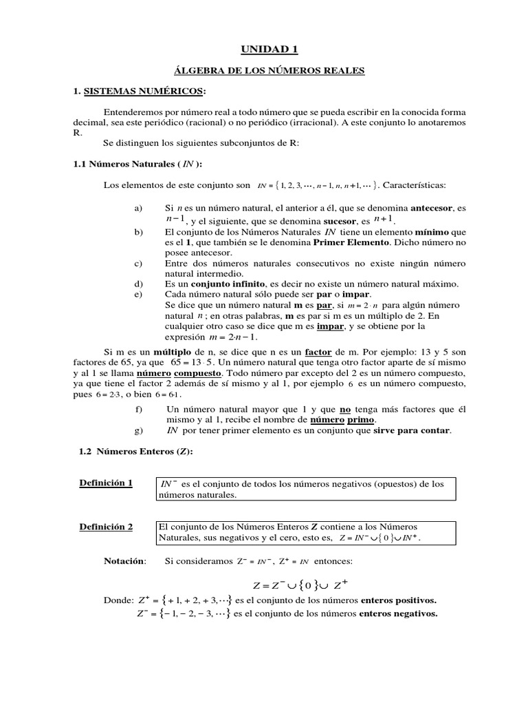 Matematicas 1 | PDF | Números | Entero Matematicas 1 | PDF | Números | Entero