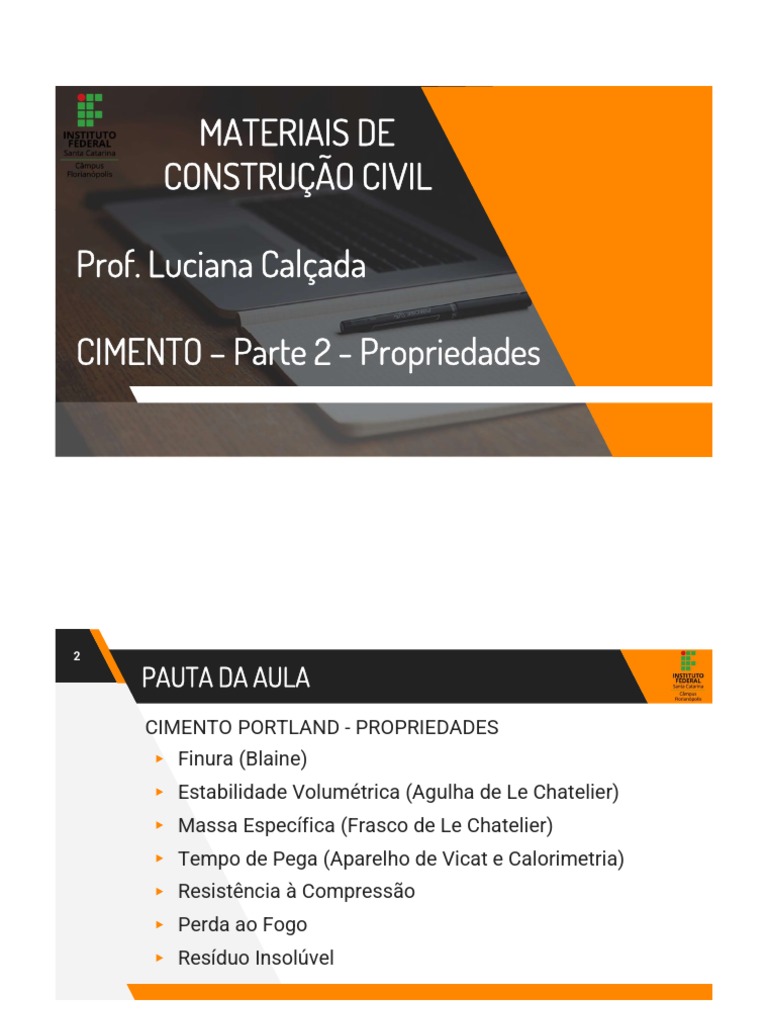 Cimento Propriedades | PDF | Cimento | Química