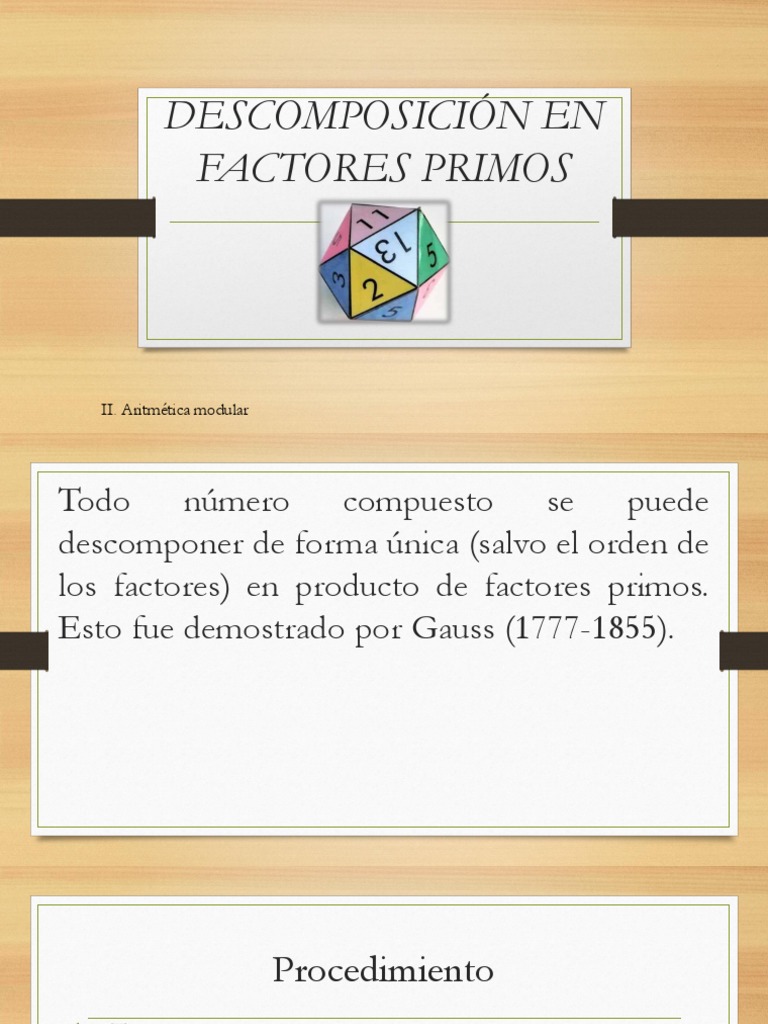 Descomposición en Factores Primos | PDF | División (Matemáticas ...