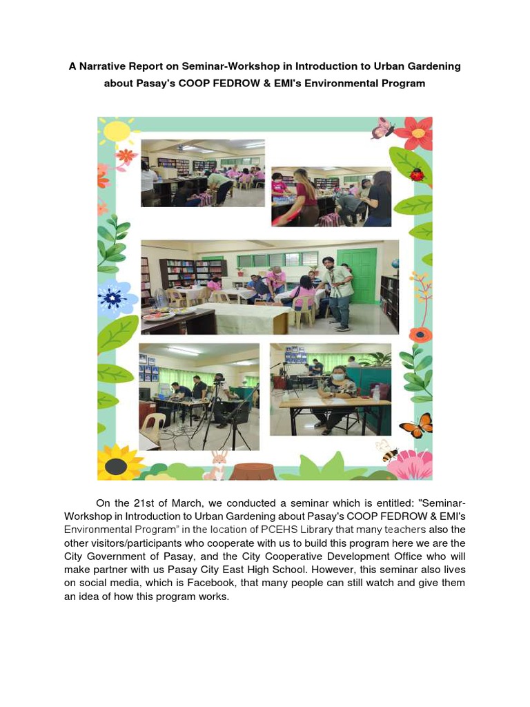 Narrative Report Seminar Workshop | PDF | Career & Growth | Art