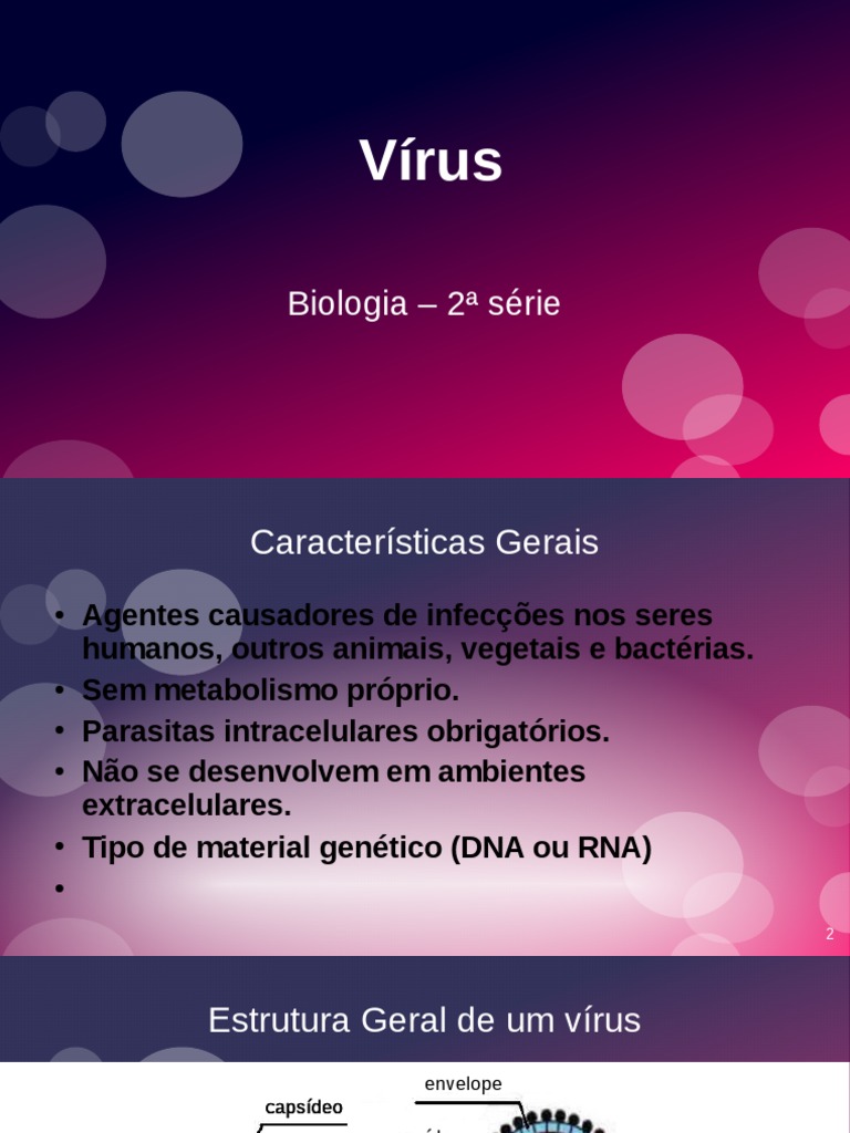 Slides Sobre Vírus | PDF | Vírus | Biologia