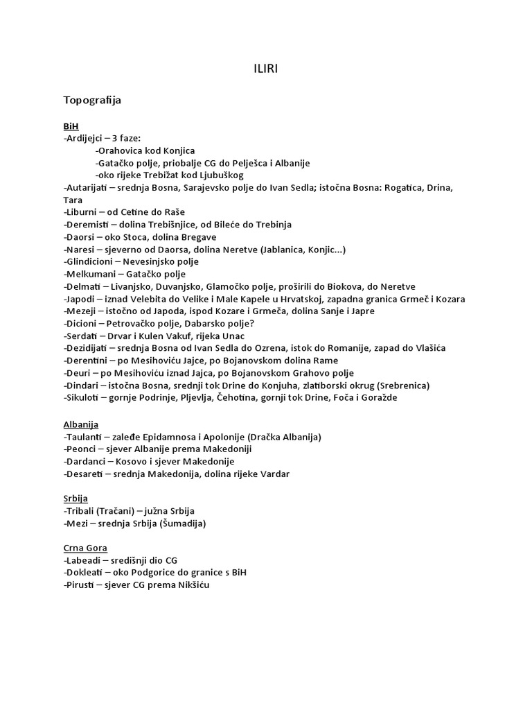ILIRI - Topografija | PDF