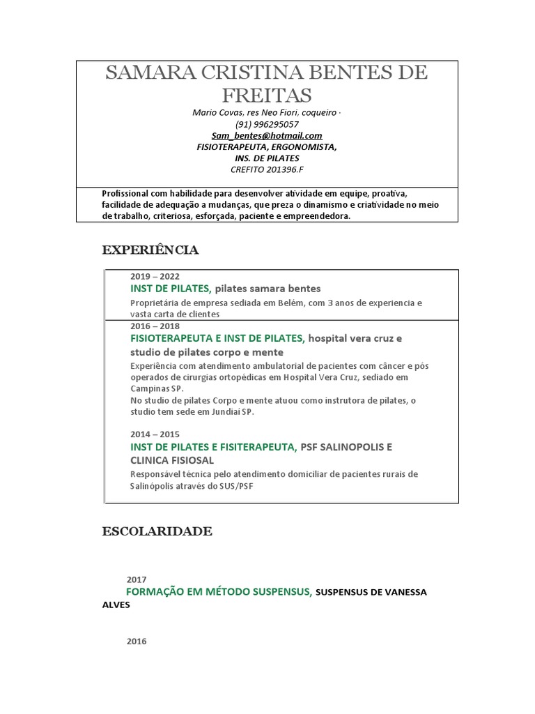 Curriculo Samara | PDF