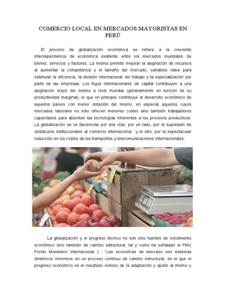 Comercio Local en Mercados Mayoristas en Perú | PDF | Ventaja comparativa | Precios