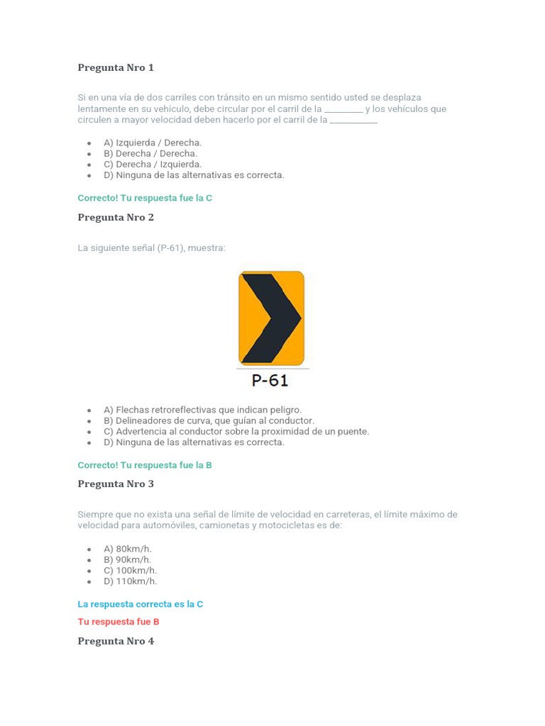 Simulacro Licencia A1 | PDF | Peatonal | Semáforo