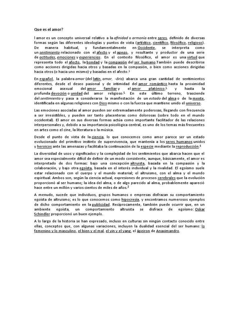 Que Es El Amor | PDF | Amor | Altruismo