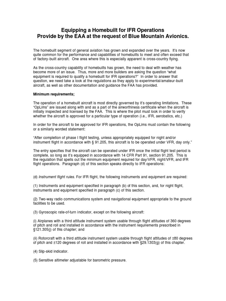 IFR Equipment | PDF | Instrument Flight Rules | Transponder (Aeronautics)