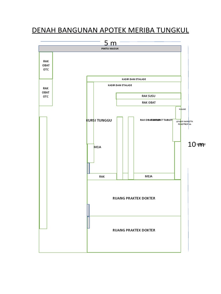 Denah Bangunan Apotek Meriba Tungkul | PDF