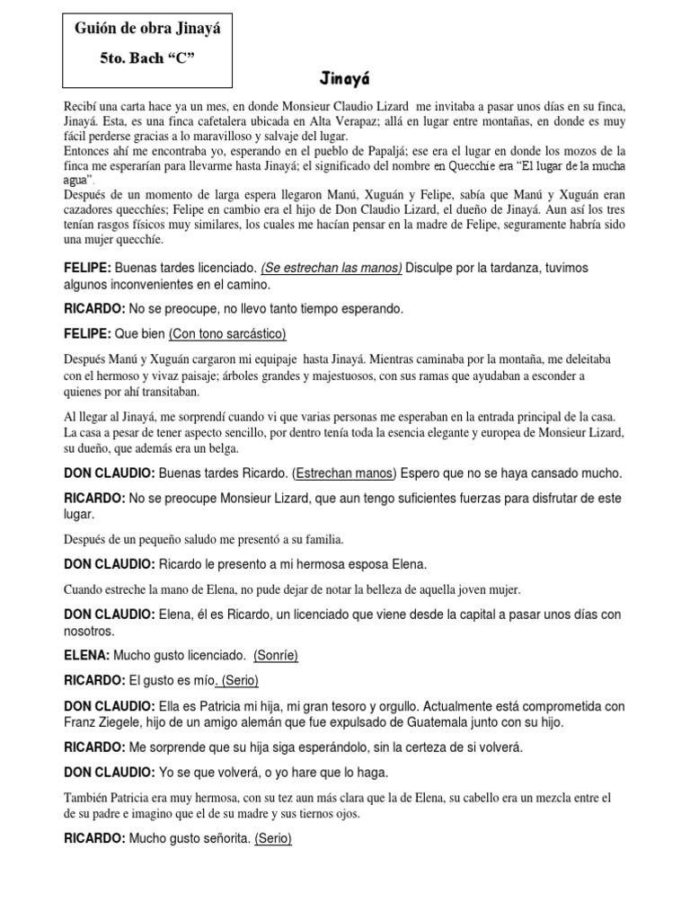 Guíon Obra Jinayá | PDF | Guatemala