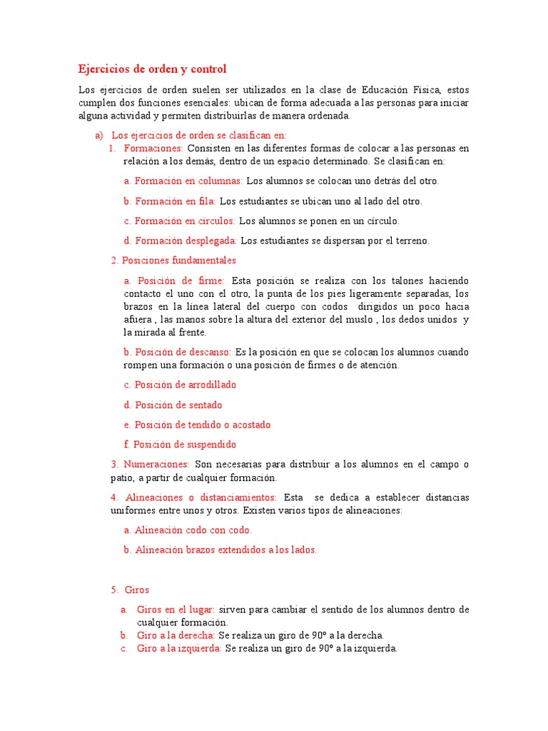 Ejercicios de Orden | PDF