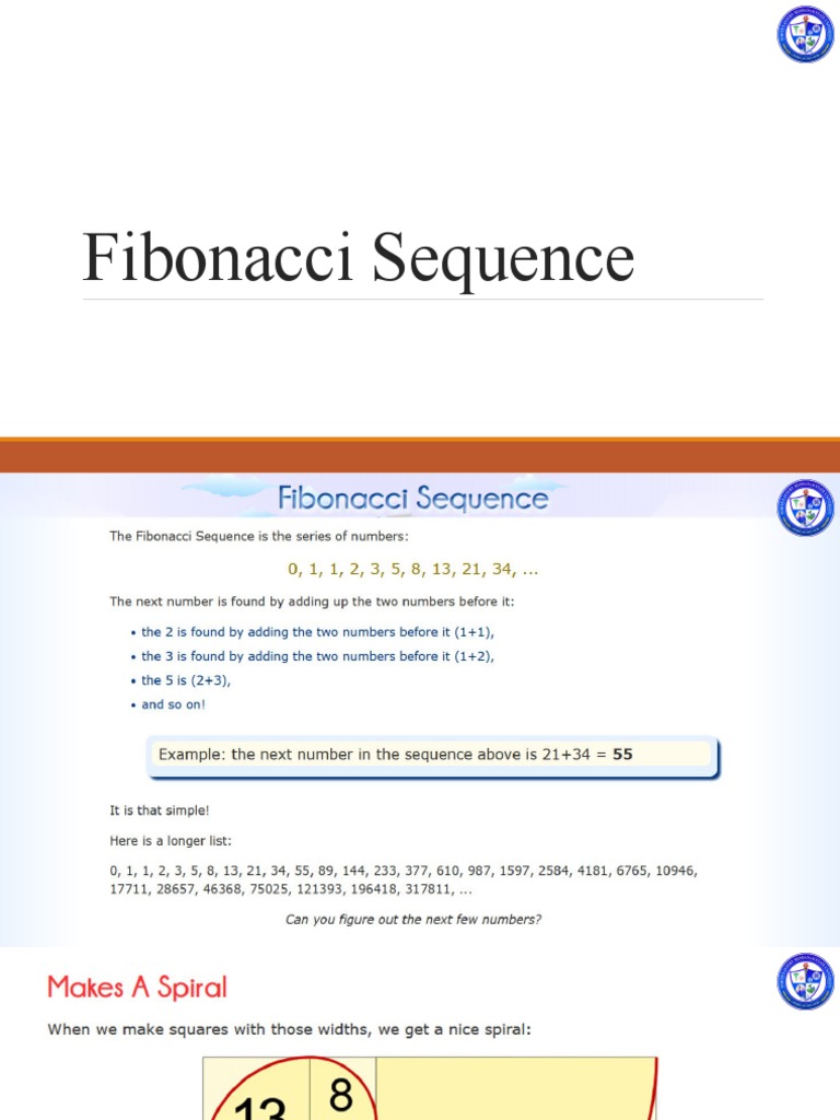 Fibonacci Sequence | PDF | Teaching Methods & Materials